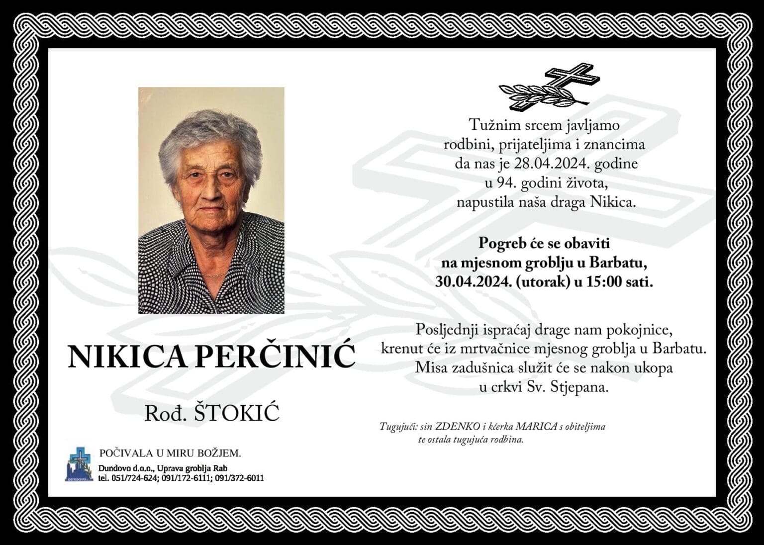 NIKICA PERČINIĆ rođ. Štokić | Rab Danas