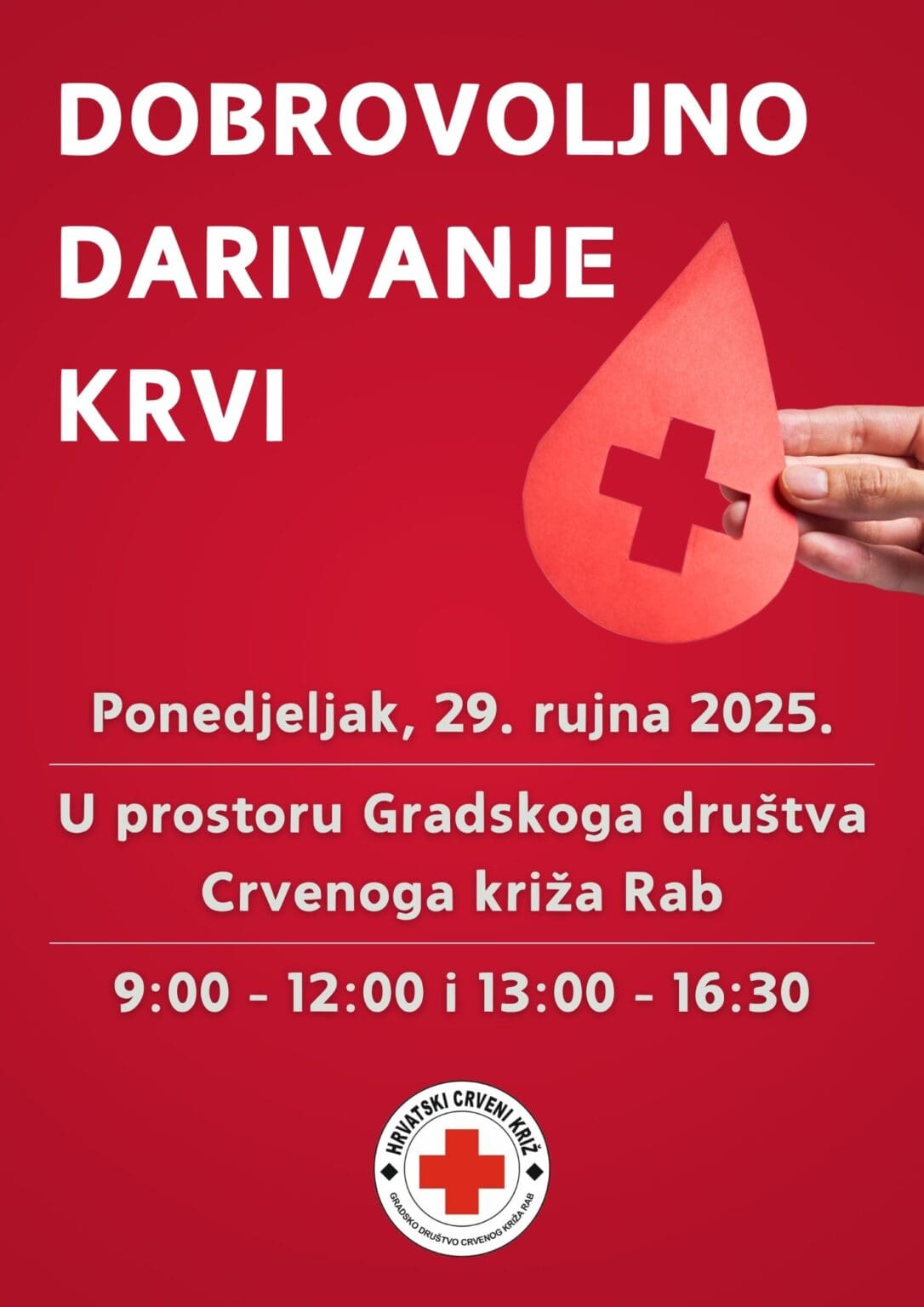 GDCK Rab vas zove na novu akciju dobrovoljnog darivanja krvi | Rab Danas