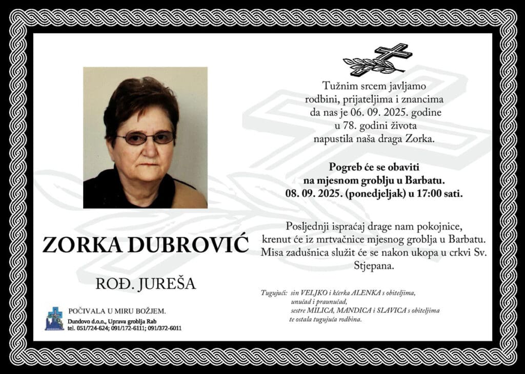 ZORKA DUBROVIĆ rođ. Jureša | Rab Danas