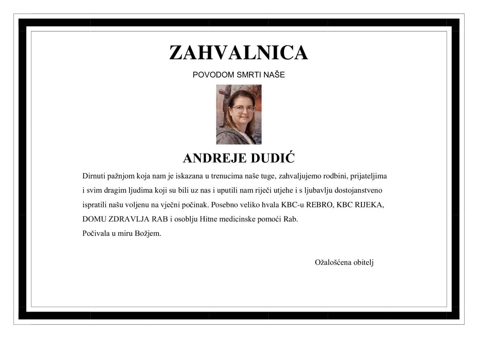 Osmrtnice | Rab Danas